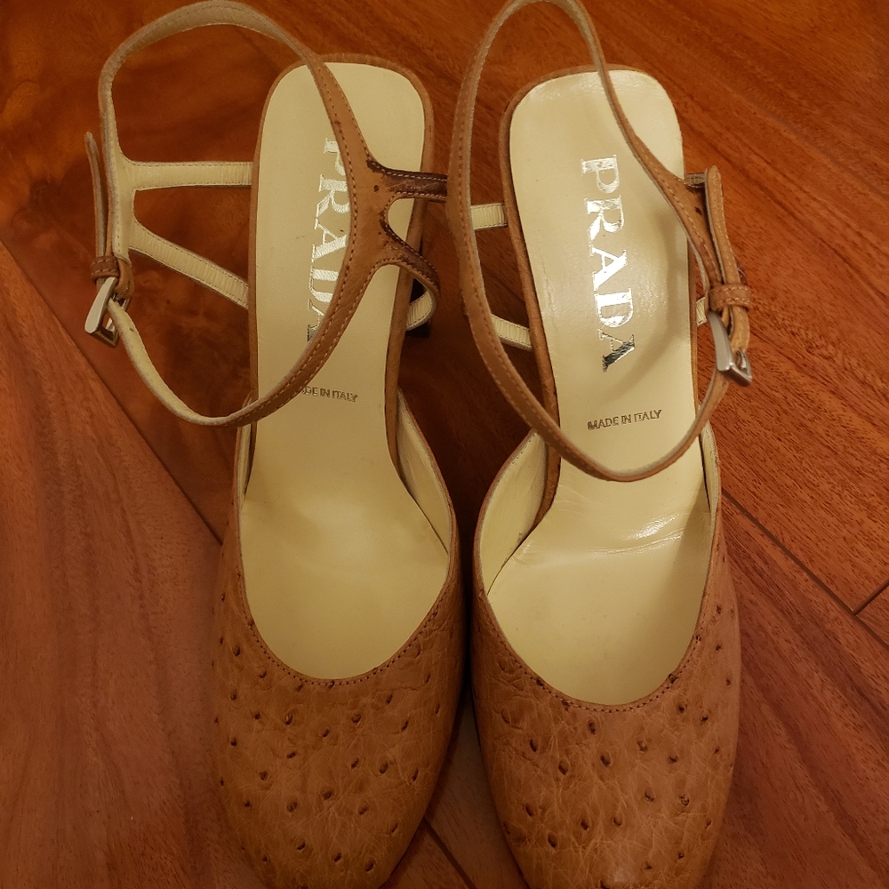 Prada Ostrich Heel - Gem